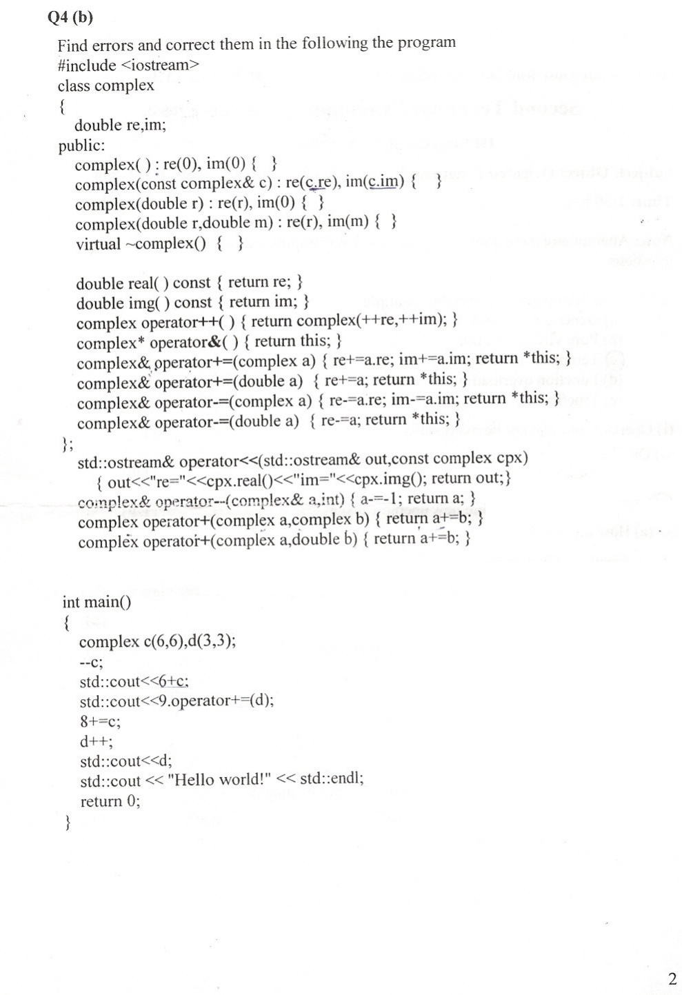 GGSIPU QUESTION PAPERS: Second Term 2006 ETIT 209 Object Oriented Programming using C++ ...