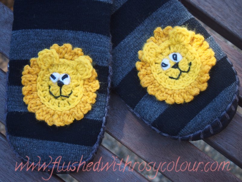 Flushed with Rosy Colour: Lion Slippers