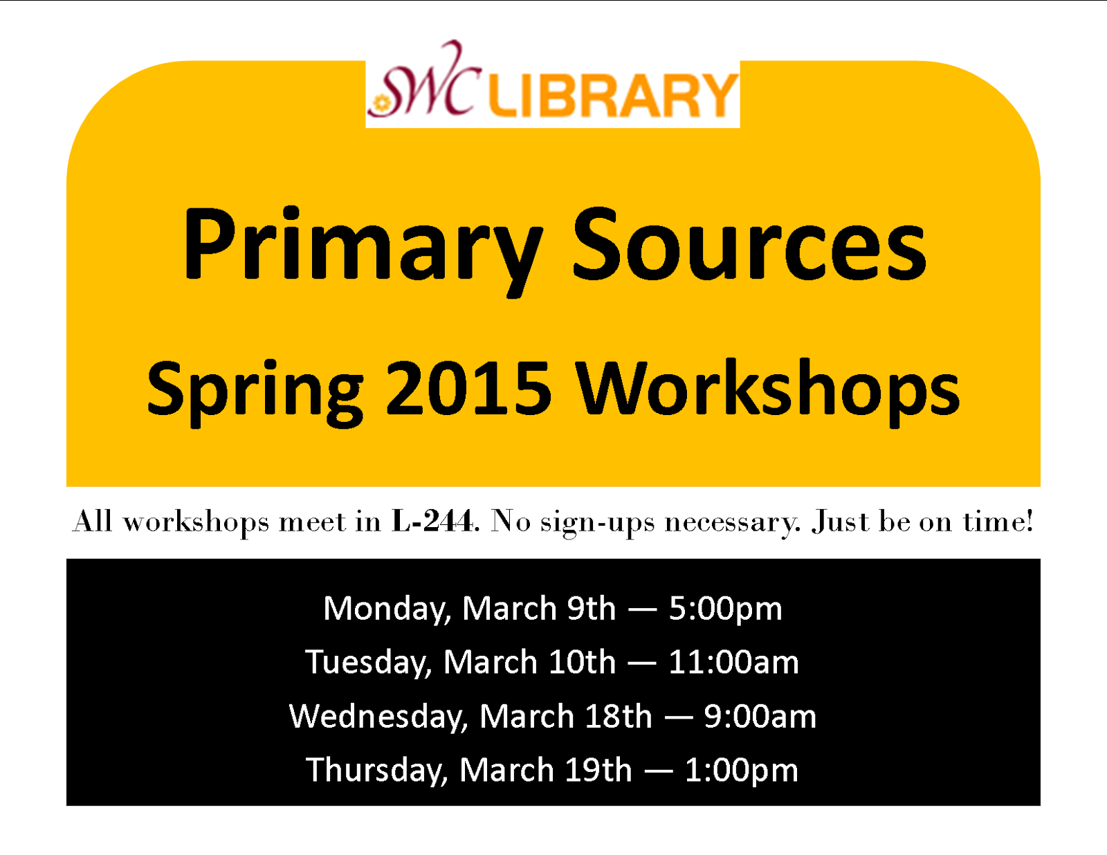What's New @ SWC Library?: Free Workshop Today!