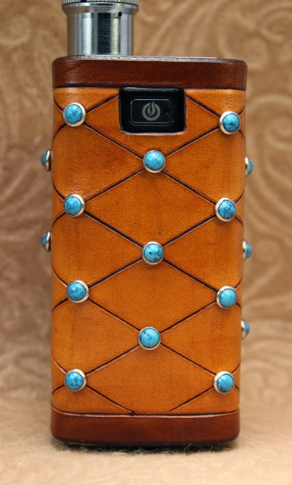 Smexy Vapes: Western Style Turquoise Studded MVP Leather Vaping Sleeve ...
