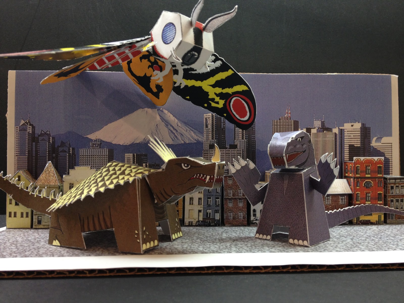 the sphinx: Papercraft Godzilla Diorama!