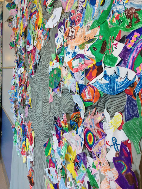 Ms. Shook Land: Collaborative Art Tree Leaves