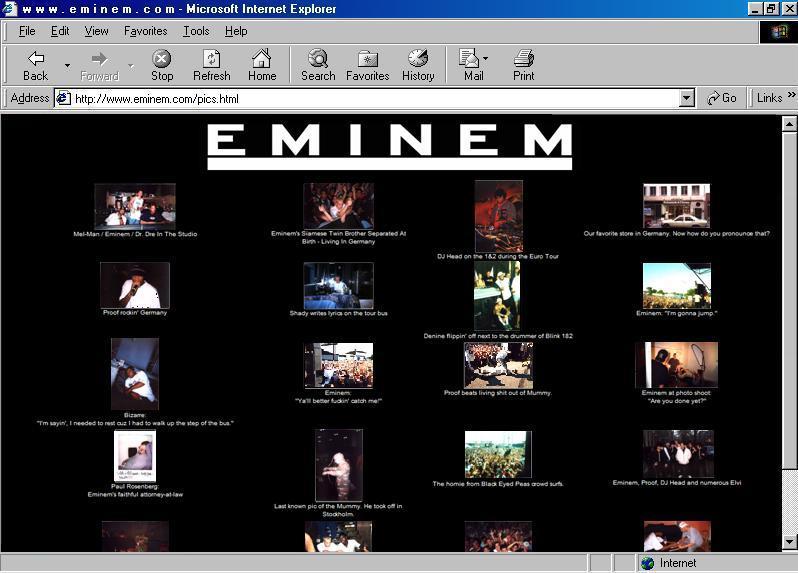 Curiosidades: Eminem Official Site ao longo dos anos | The Eminem Show ...