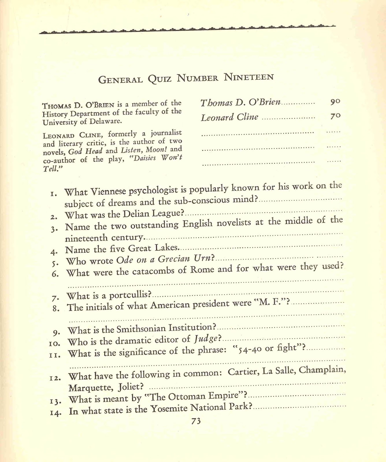 Leonard Cline : 2019