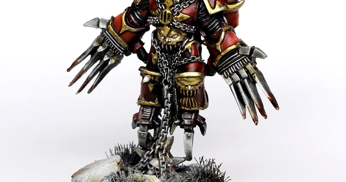Showcase: Chaos Space Marine Khorne Lord with Jump Pack - Tale of Painters