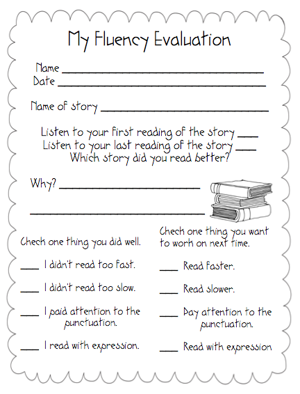 Fluency Evaluation Freebie - Hello Sandy Patterson