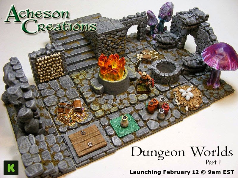 2 Hour Blog: Dungeon Worlds 28mm Terrain and Minis - Kickstarter on ...
