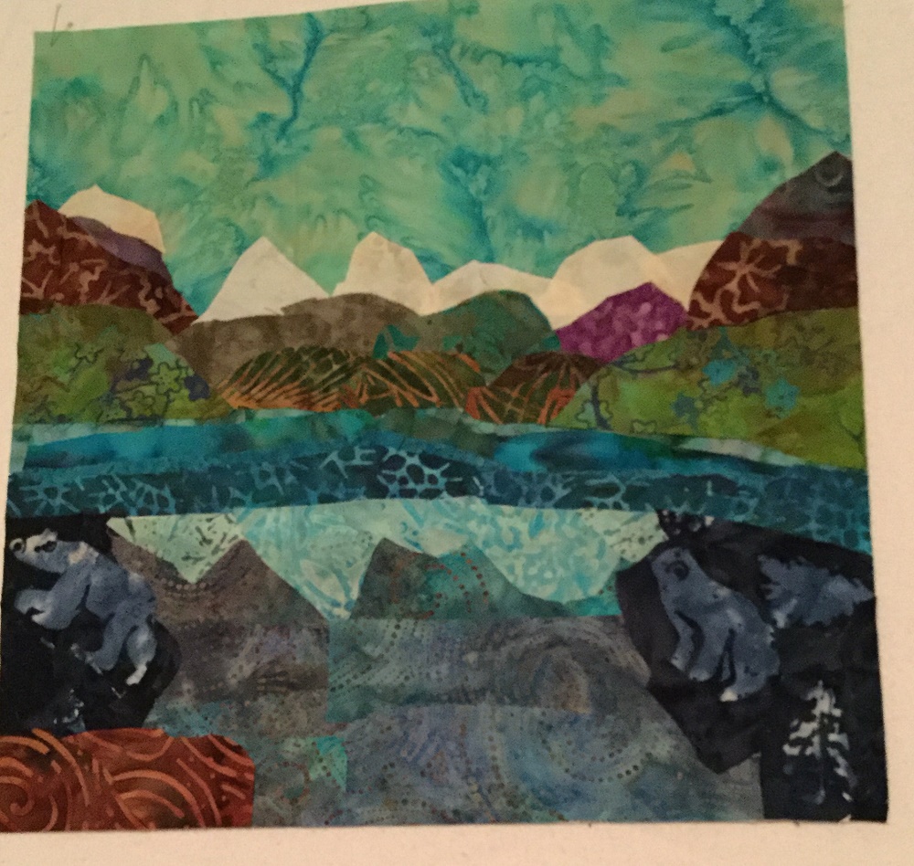 Quilting & Learning - What a Combo!: August OMG - Funky Landscape