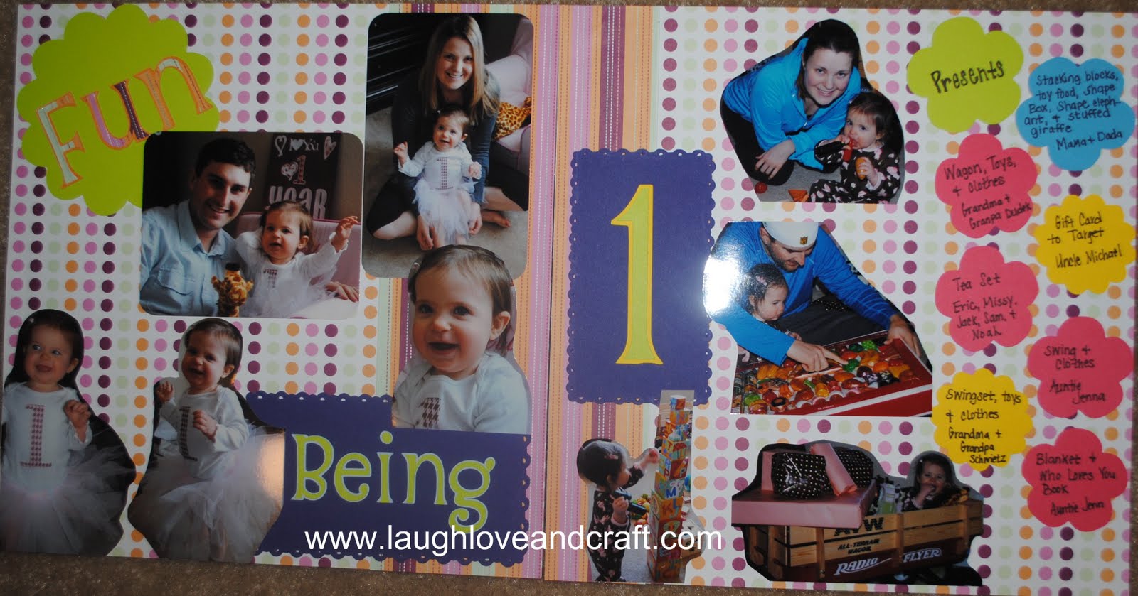 Laugh, Love, and Craft: Scrapbook Saturday~Estelle's 1st Birthday