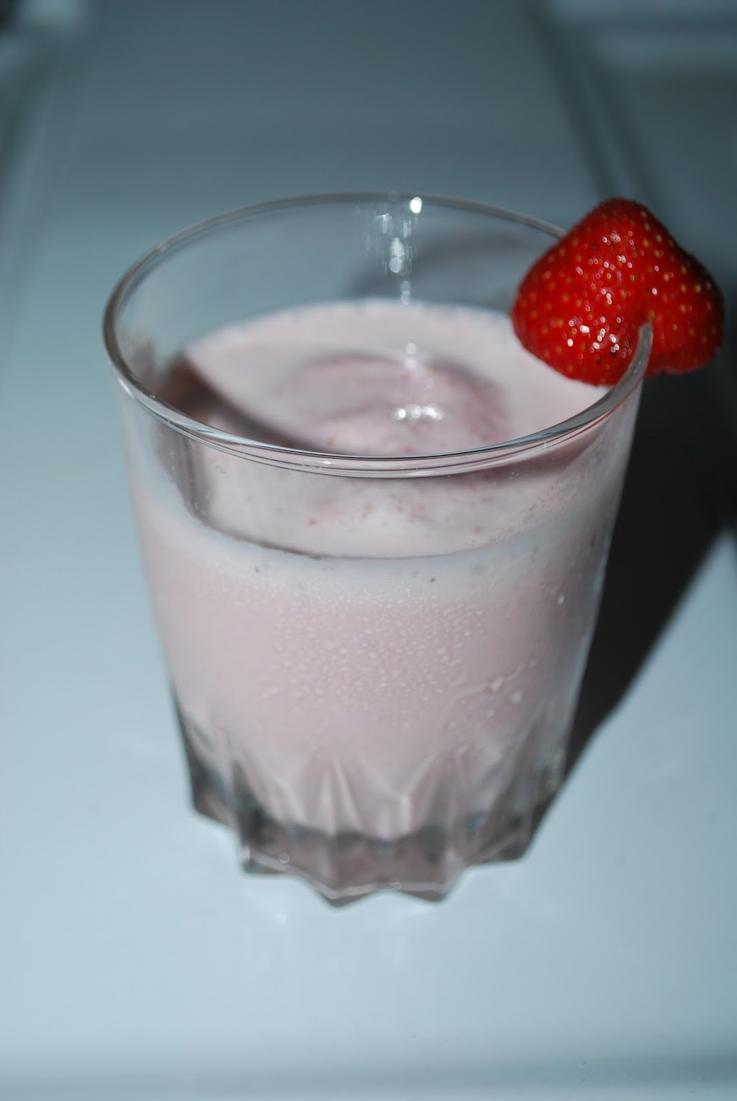 Thick and creamy fresh-picked strawberry milkshake