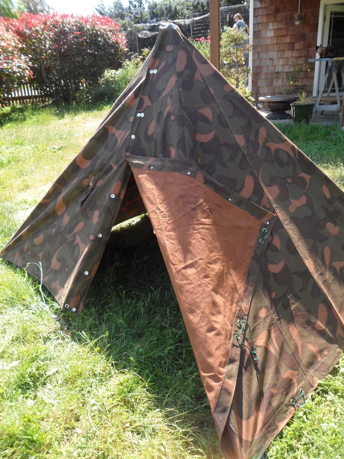 Four Bees: Hungarian Zeltbahn M49/82 Set Up as Tent , With Mosin Nagant ...