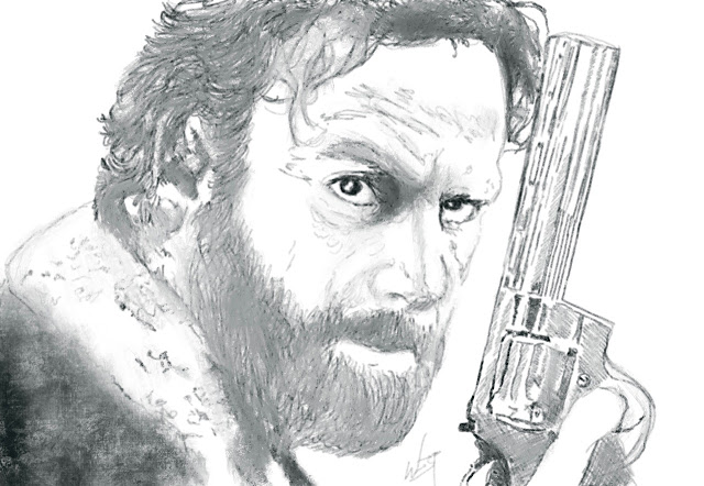 Robert F. West: Rick Grimes The Walking Dead Sketch Art - Andrew Lincoln