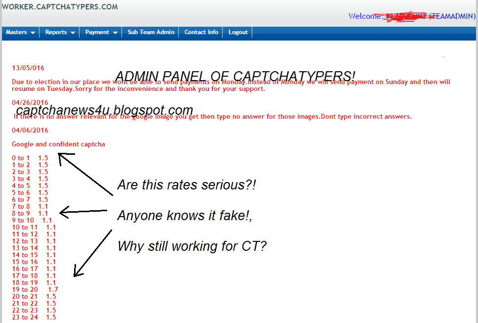 Captcha News 4 U: I'm testing Captchatypers rates