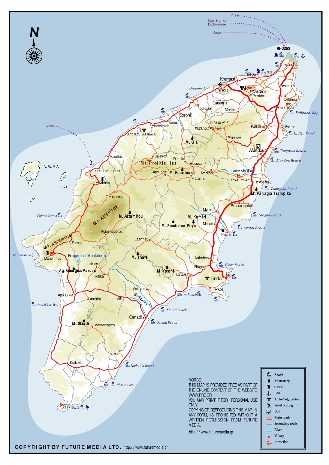 Romania Live: Rodos live webcam Harta turistica Rhodos