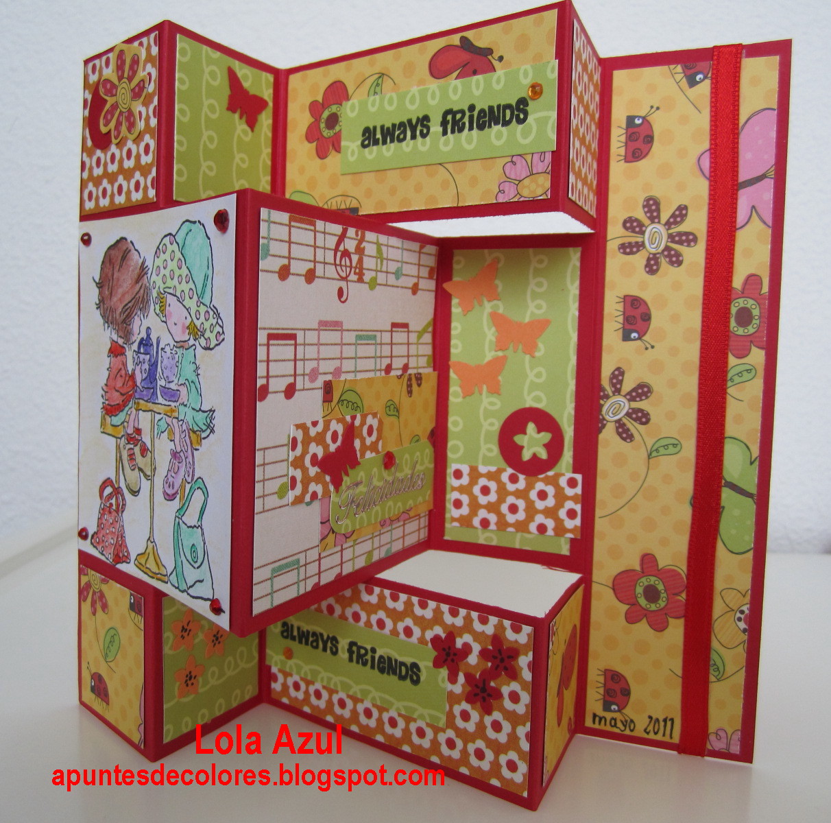 Apuntes de colores: Tarjeta acordeón