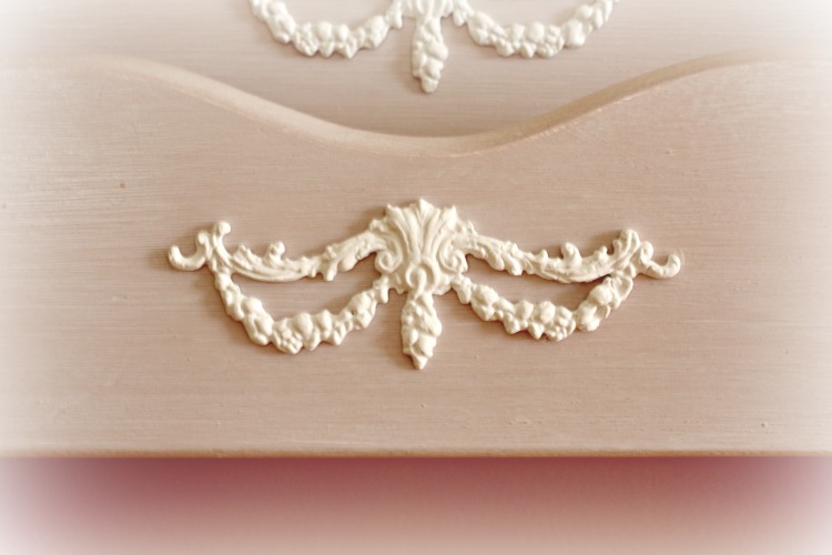 Twin Bed: Painted Pink with Handmade Appliques