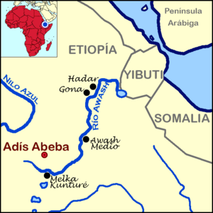 MORALIA: Mapa región de hadar en Etiopía