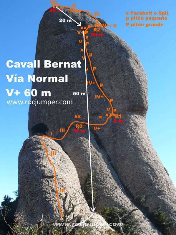 Cavall Bernat - Via normal - 85m D+ - Montserrat