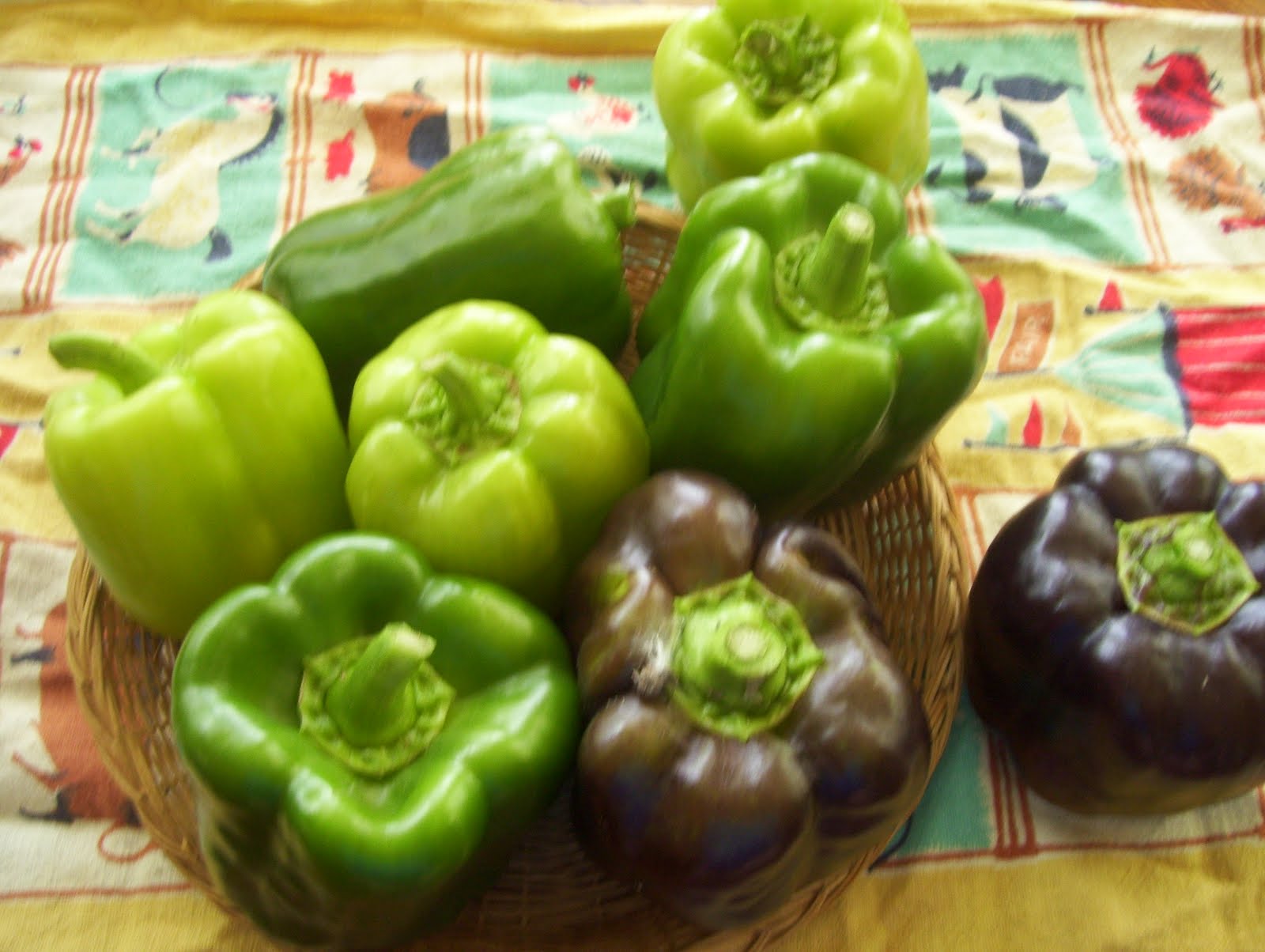 Bell Peppers......... Black, Lime Green, and Green Green