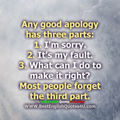 Any good apology has three parts: