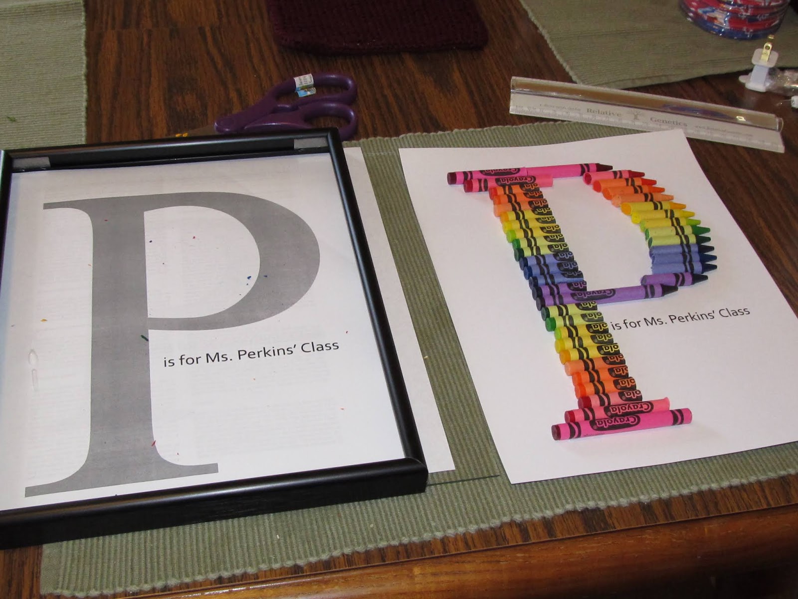 The Night Life of a Scientist: Crayon Monogram Shadow Box