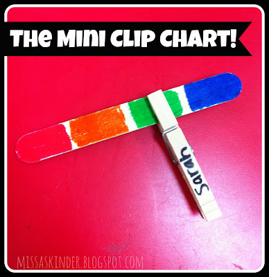 Miss A's Kindergarten: The "Mini Clip Chart"