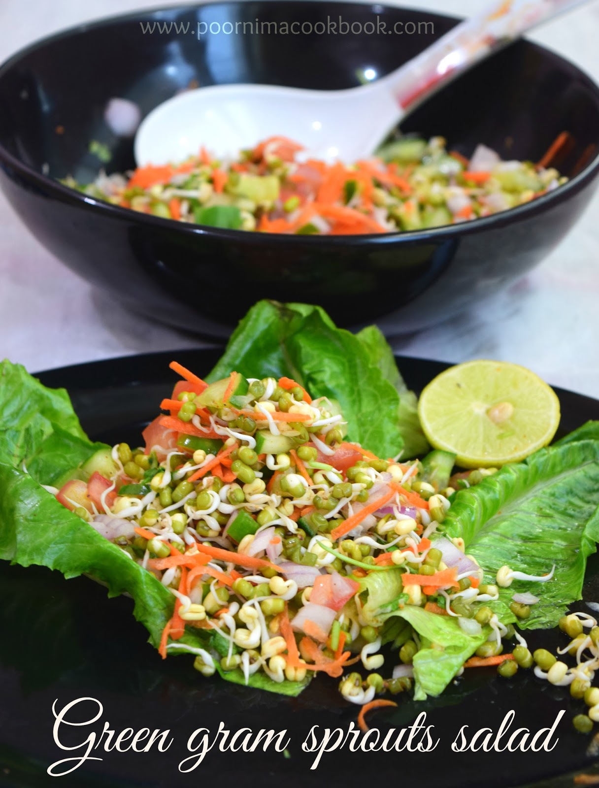 Poornima's Cook Book: Green Gram Sprouts Salad / Moong Sprouts Salad