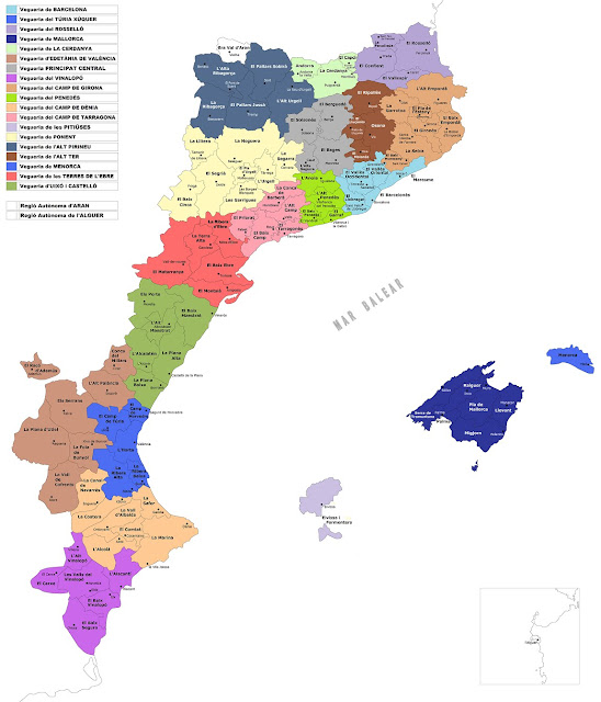 La Federació dels Països Catalans: Regions i Comarques