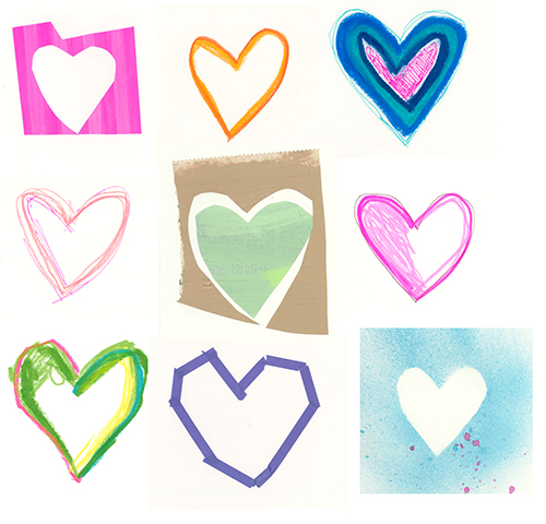 collage journeys by Jane Davies: Hearts for Fun