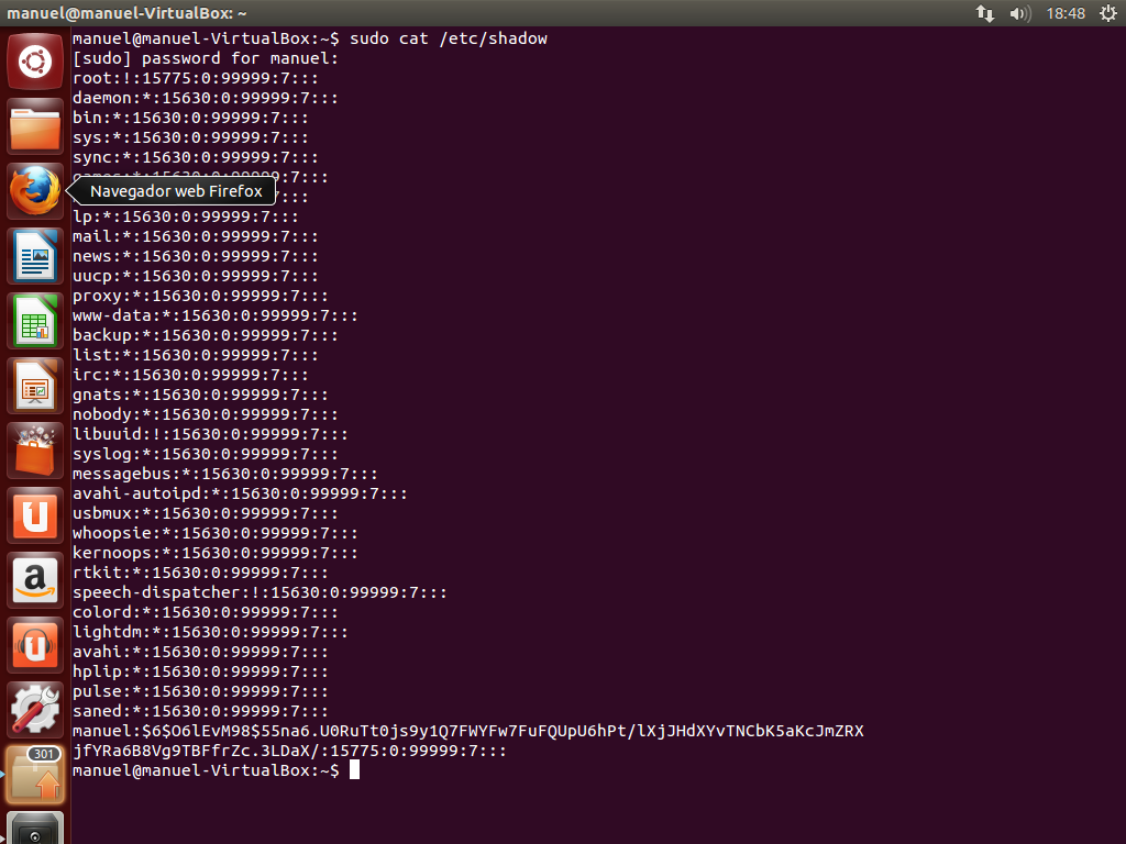 Seguridad Informática: Ejercicio: Contraseñas encriptadas en Ubuntu.
