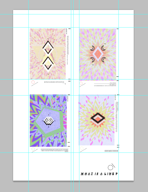 Design Practice: WHAT IS A LINE - Layout for poster print outs // Postcards