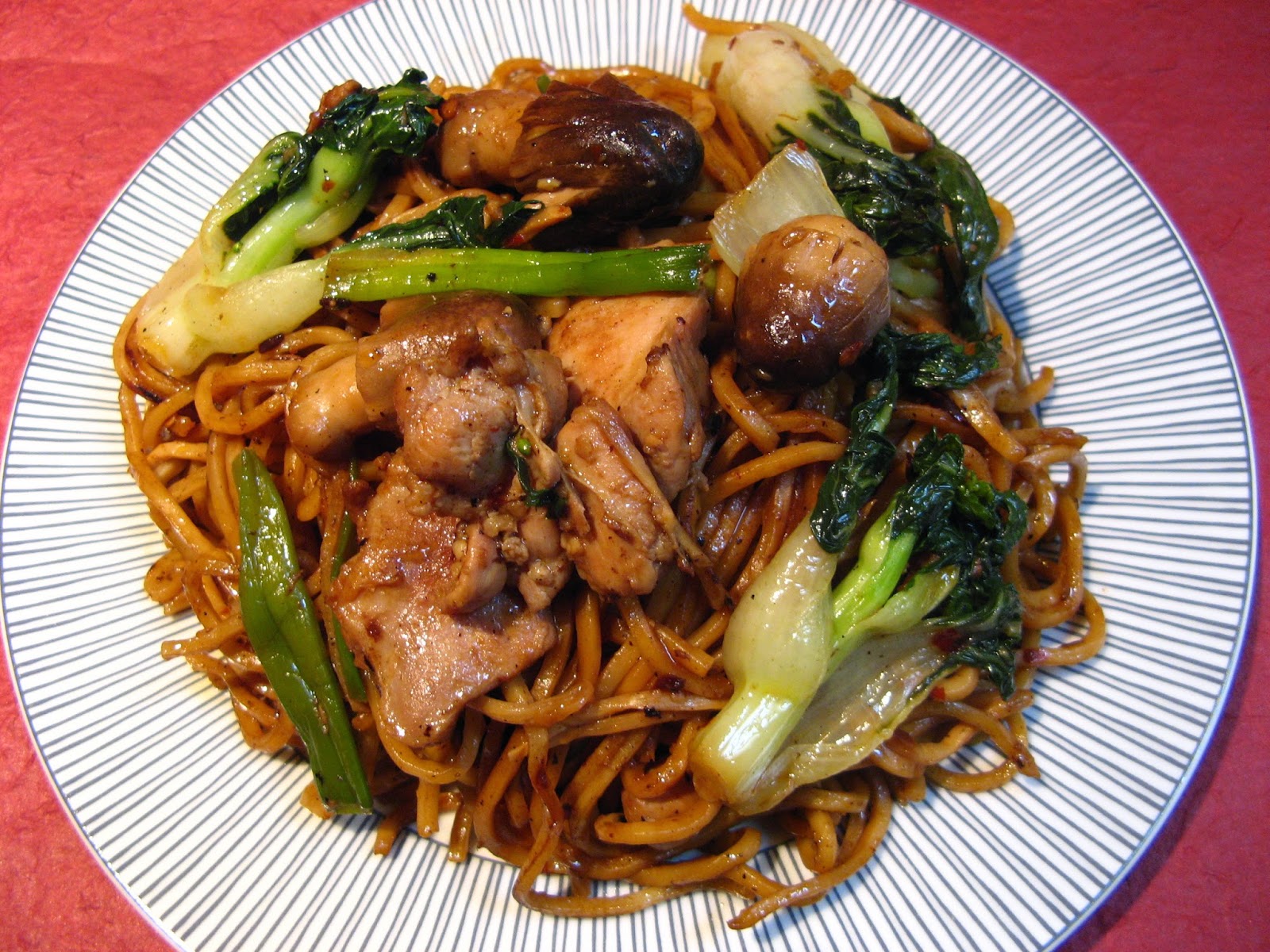 Duck Soup Easy: Baby Choy Sum Chicken Chow Mein (小菜心雞炒麵, Siu2 Coi3 Sam1 ...