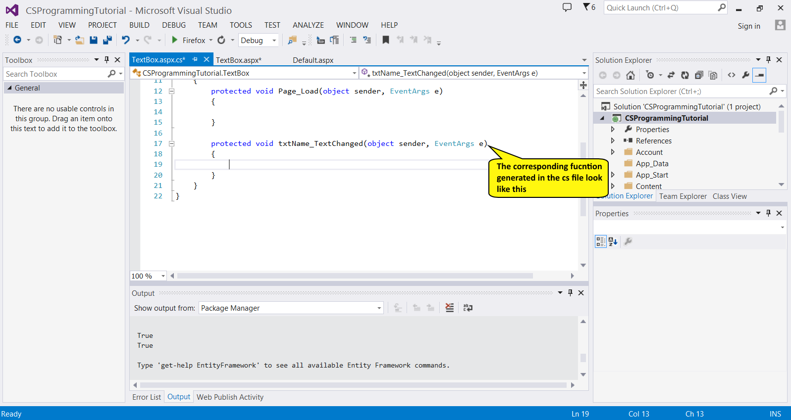 Textbox Control In C Web Form