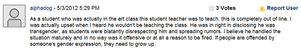planet trans: Fired Ohio Transgender Student Teacher Broke No Laws Or ...