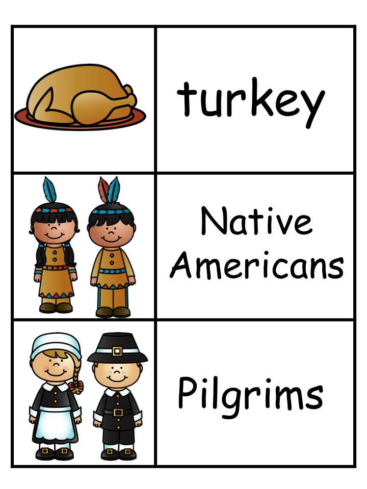 TLC Kindergarten: THANKSGIVING VOCABULARY WORDS