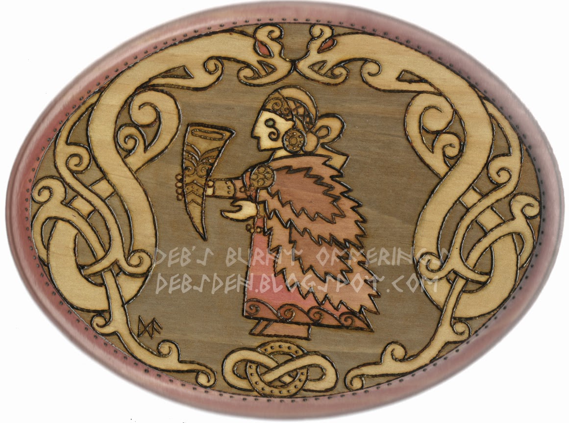 Deb's Den: Offering Valkyrie Wood Plaque Viking Norse by debsburntofferings