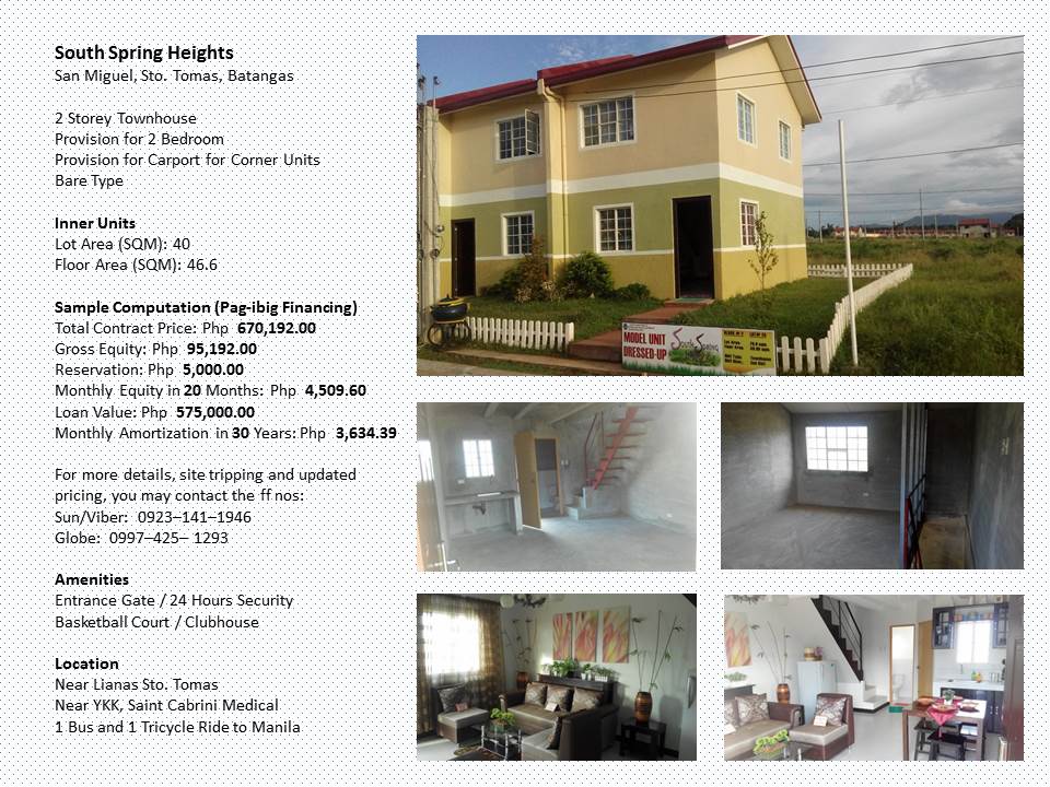 OUR HOMES PH - House and Lot for Sale: SOUTH SPRING HEIGHTS