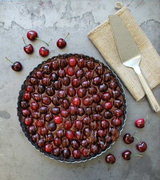 Dying for Chocolate: No-Bake Double Chocolate Cherry Tart