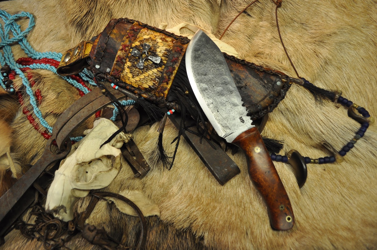 Skab Leatherworks: Rustic Rawhide Sheath for a MP Knife