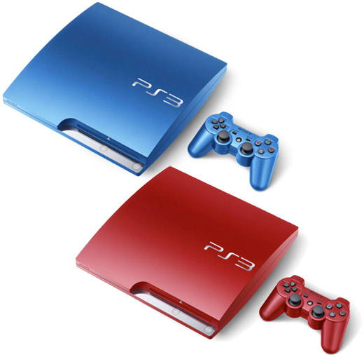 Fotos Playstation 3 Em Novas Cores: Azul e Vermelho