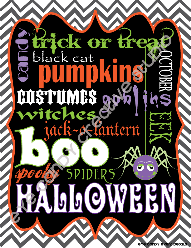 Eye Candy Creative Studio: FREEBIE :: Halloween Subway Art