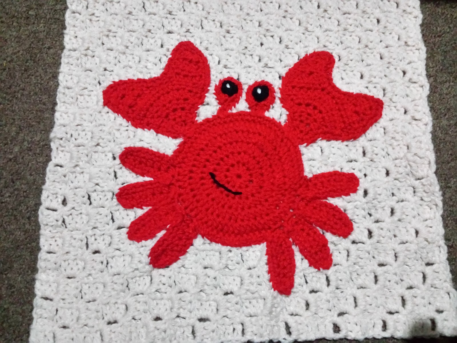 Blooming Lovely: WIP - Crochet - Under The Sea Blanket - Crab Applique