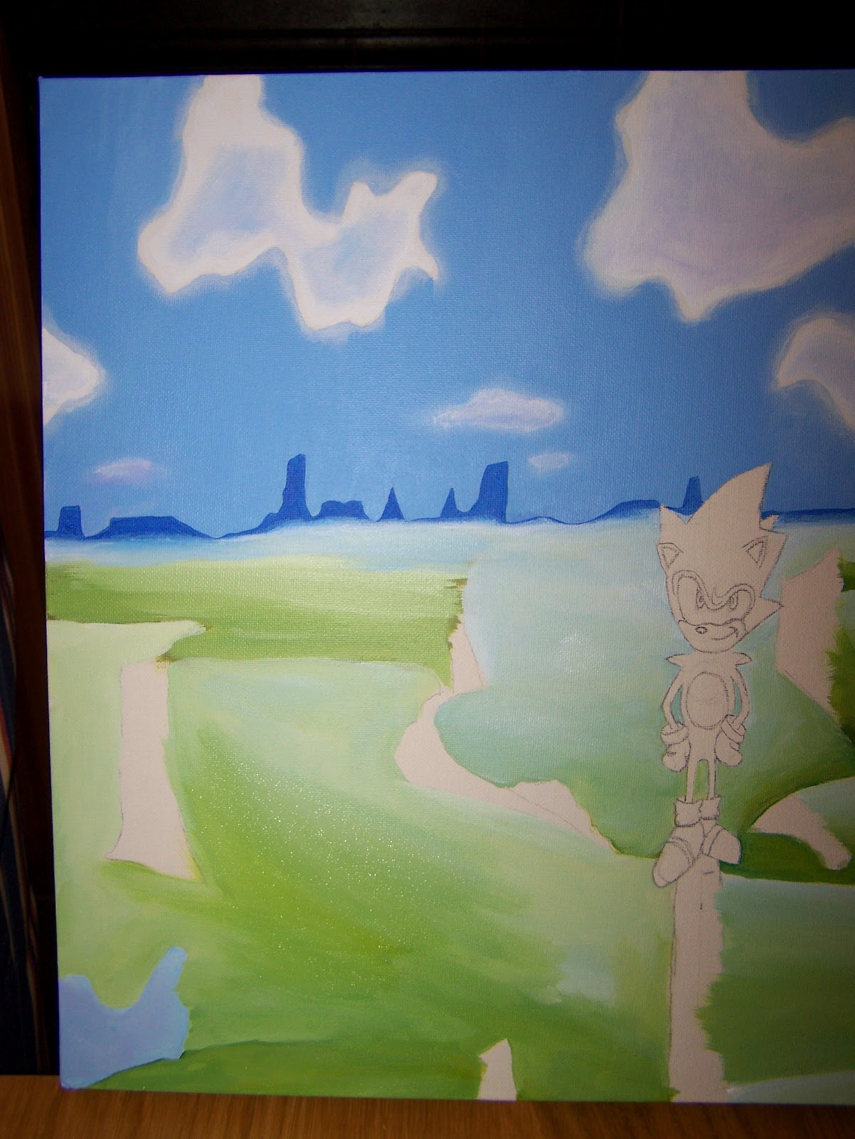 canvas and paints: Sonic ground started