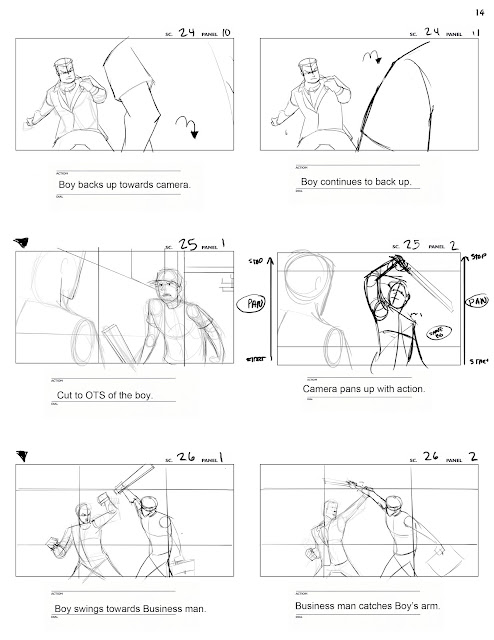 Amanda Becker's Portfolio: Hand to Hand Combat Storyboard