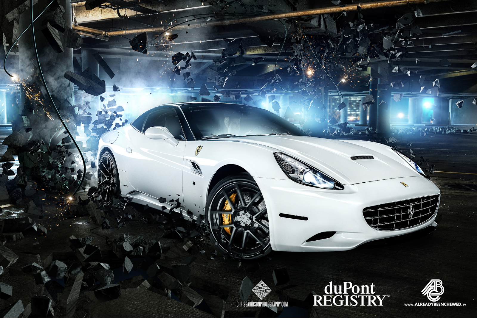 Light painting to shoot a Ferrari California with a Westcott Icelight ...