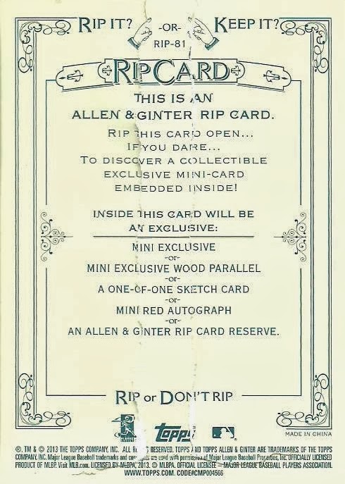 It's like having my own Card Shop: I ripped my first rip card!