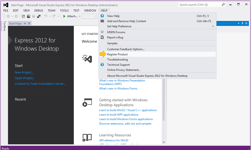 C. ลงทะเบียนเพื่อขอรับ Product Key ให้ใช้งานได้เกิน 30 วัน ~ SourceCode Examples Microsoft ...
