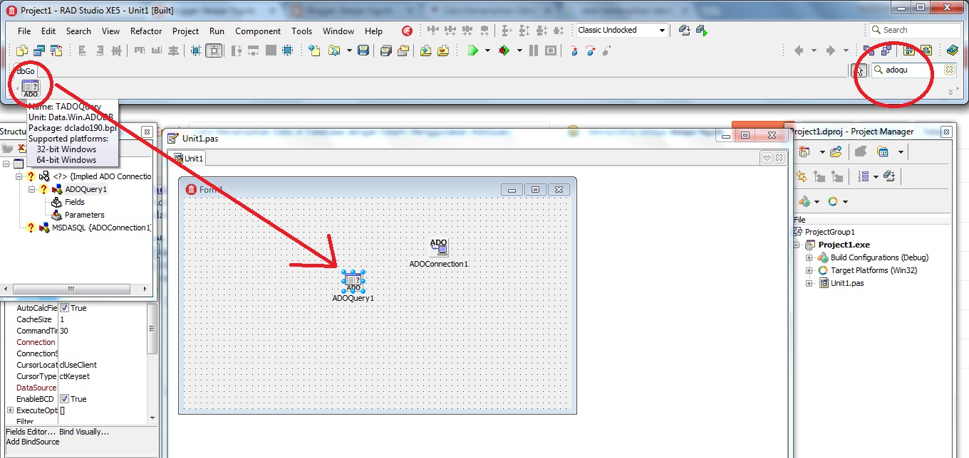 Cara Menampilkan Data Di Database Dengan Delphi Memakai Adoquery | Ilmu Andoid