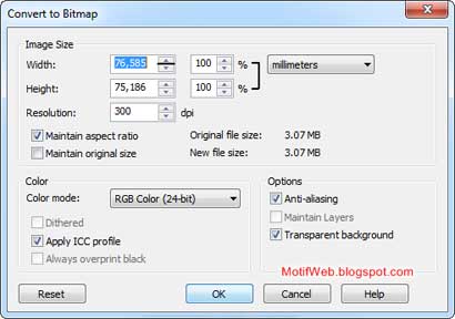 Cara Export File CorelDRAW (CDR) « Motif Web