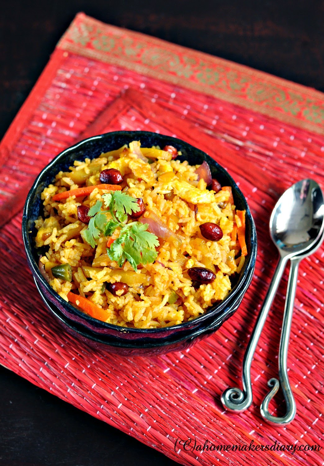 Bhat Bhaja (Bengali left over rice fry with veggies and spices) - A ...